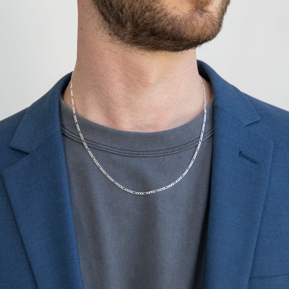 Sterling Silver Figaro 50cm Chain – Silver Chic