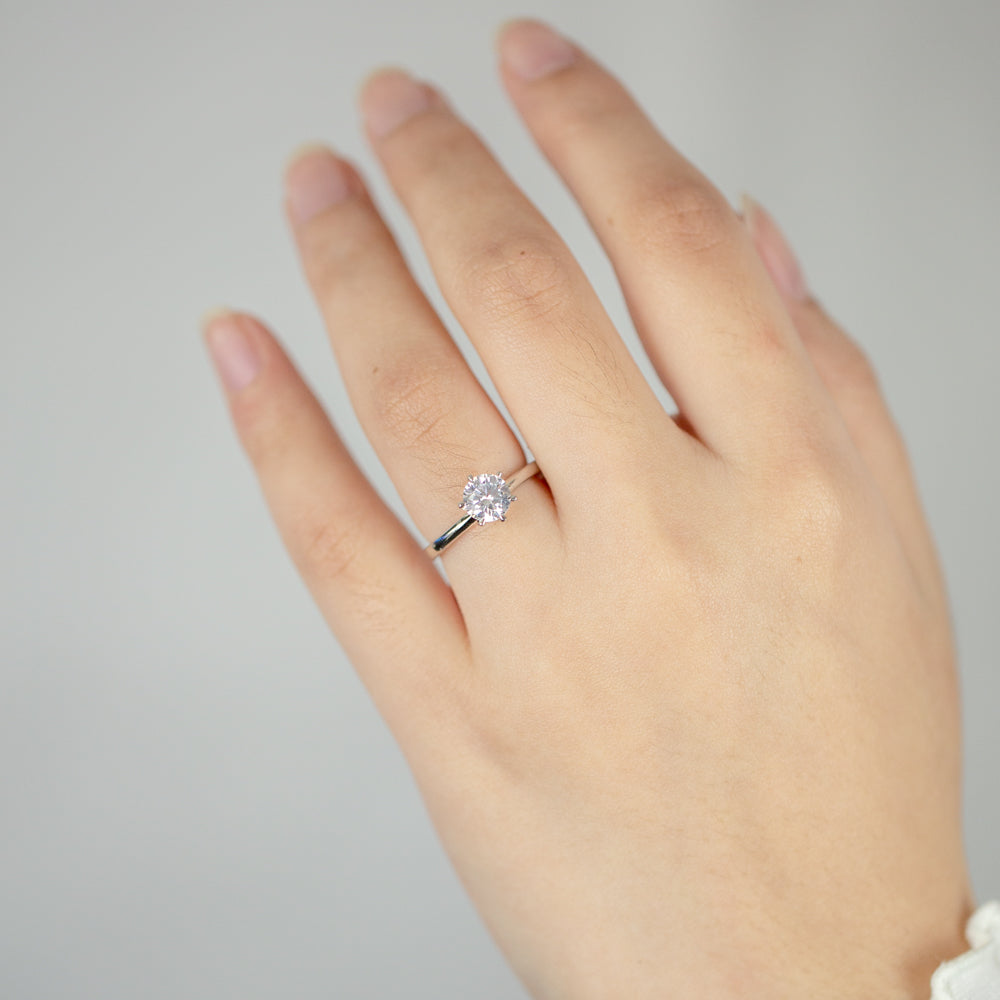 Sterling Silver 6 Claw 6mm Zirconia Solitaire Ring – Silver Chic